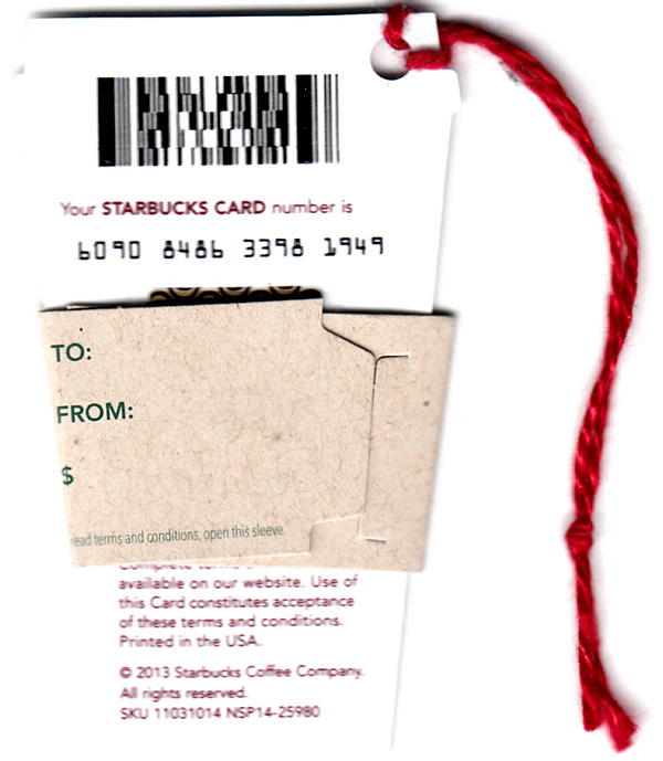 Red Cup Christmas 2013 Starbucks Card - Closer Look!